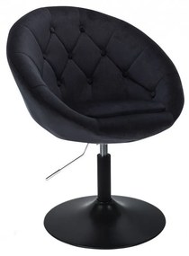 LuxuryForm DESIGN Otočné křeslo VERA VELUR na černém talíři - černé