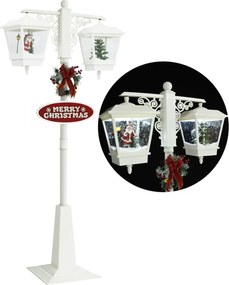vidaXL Vánoční pouliční lampa se Santou černo- 81x40x188 cm PVC [289926] Barva: Bílá