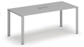 Stůl INFINITY 1800 x 900 x 750, šedá + stolní zásuvka TYP III, stříbrná