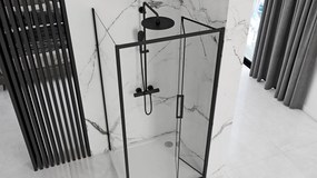 Rea Rapid Fold, sprchový kout se skládacími dveřmi 90x100cm, čiré sklo, černý profil, KPL-09903
