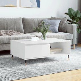 vidaXL Konferenční stolek 90 x 60 x 35 cm kompozitní dřevo [827052] Barva: bílá s vysokým leskem