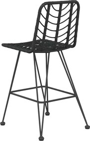 Barové stoličky 2 ks černé 45 x 56 x 103,5 cm PE ratan a ocel 319431