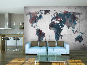 Fototapeta World map on the wall