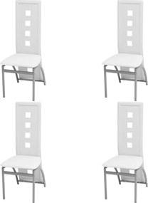 vidaXL Jídelní židle 4 ks umělá kůže [281718] Barva: Bílá