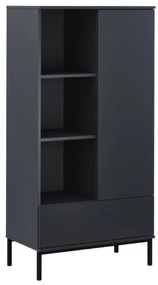 OnaDnes -20% Černá lakovaná knihovna MICADONI QUERY 140 x 70 cm