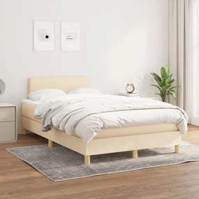 Box spring postel s matrací krémová 120x190 cm textil 3269763