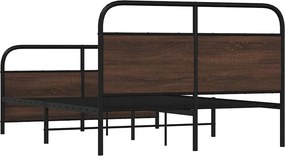 Kovový rám postele bez matrace hnědý dub 137x190 cm 3318660