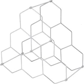 Compactor Hexagon chromovaný / Stojan na víno / pro 6 lahví / skládací