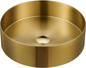 Sapho Aurum - Umyvadlo na desku, průměr 38 cm, bez přepadu, matná zlatá AU201