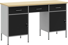 Pracovní skříň se zásuvkou 3 ks Černá Inženýrské dřevo a ocel 3321374