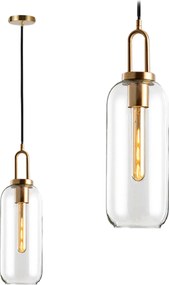 Toolight - Závěsné svítidlo ze skla 1xE27 60W APP442-CP, zlatá, OSW-05636