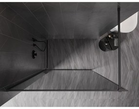 Mexen Kioto-F, sprchová zástěna s rámem 130 x 202 cm, 8 mm grafit, grafitový profil, 800-130-104-66-40