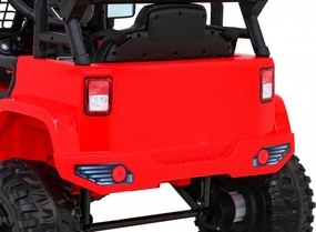 Ramiz Autíčko Jeep Dark Night na baterie pro děti červené + pomalý start + EVA kola + LED audio