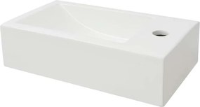 Umyvadlo otvor na baterii obdélníkové keramické bílé 46x25,5x12cm 142343
