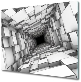 Skleněná krájecí deska Tunel s kostkami 60x52 cm