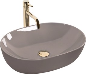 Rea Lisa, umyvadlo na desku 490x350x140 mm, béžová lesklá, REA-U6380