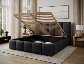 Postel Edvige + Dřevěný rám + plynový výtah + kontejner 180x200