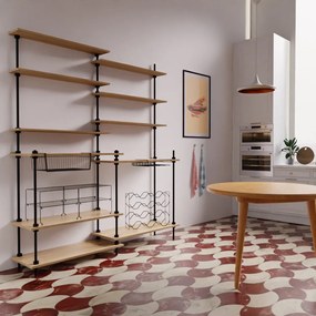 Kuchyňský regál v industriálním designu s příslušenstvím, 185x160x35/17,5 cm