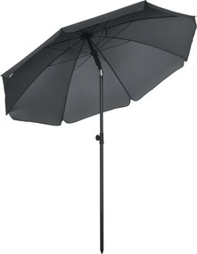 Plážový slunečník Outsunny Ø180 cm UV 50+ Odolný proti větru Stabilní plážový slunečník s UV ochranou Odolný proti bouři Balkonový slunečník Skládací