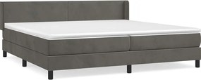 Box spring postel s matrací tmavě šedá 200x200 cm samet 3130860