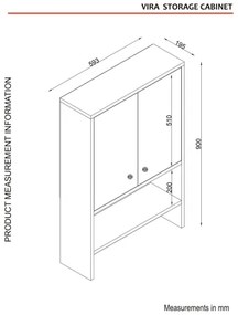Koupelnová nástěnná skříňka VIRA 90x59 cm bílá