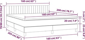 Box spring postel s matrací růžová 160x200 cm samet 3141436