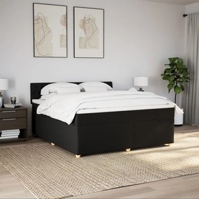 Box spring postel s matrací černá 180x200 cm textil 3289068