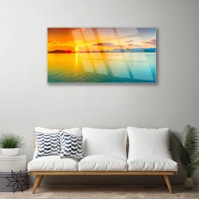 Obraz na skle Moře Slunce Krajina 140x70 cm