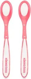 KikkaBoo Lžičky s tepelným senzorem 2 ks Boo Pink / od 6 měsíců