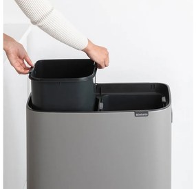 Brabantia BO TOUCH BIN HI Dotykový odpadkový koš 2x30 l - minerální světle šedá