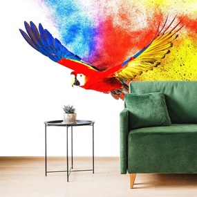 Samolepící tapeta let papouška - 450x300 cm