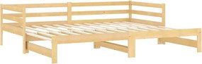 Výsuvná válenda 2× (90 x 200 cm) masivní borové dřevo 3083654