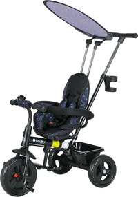 HOMCOM 6-in-1 Dětský Tříkolka s Ovládací Rukojetí od 9 Měsíců do 25 kg, Dětská Tříkolka s Odnímatelnou Sluneční Clonou, Bezpečnostním Pásem, Držákem n