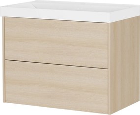 Závěsná skříňka pod umyvadlo v dekoru dubu v přírodní barvě 81x65 cm Bodera – Germania