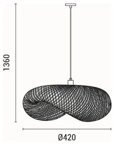 Lustr na lanku CALYPSO 1xE27/40W/230V bambus