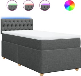 Box spring postel s matrací tmavě šedá 90x190 cm textil 3288843