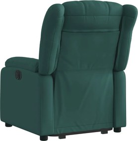 Zvedací polohovací křeslo tmavě zelené textil 3205322
