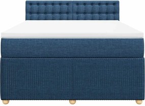Box spring postel s matrací modrá 140x190 cm textil 3289771