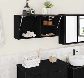 vidaXL Koupelnová nástěnná skříňka 80 x 25 x 40 cm kompozit [860093] Barva: Černá