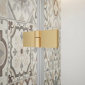 Gelco Trinity Gold Matt čtvercový sprchový kout 80 x 80 x 200 cm otevírací levá zlatá sklo čiré GT5680-80CL-G