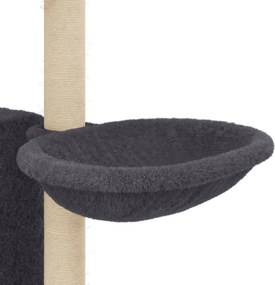 Škrabadlo pro kočky se sisalovými sloupky tmavě šedé 131 cm 172129