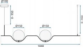 Toolight, Stropní svítidlo 2xE27 APP981-2CP, zlatá, OSW-05418