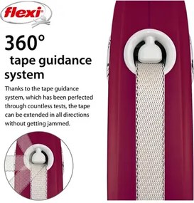 FLEXI Vodítko Comfort Plus M červené / Pásek 5 m / Samonavíjecí / Pro