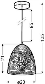 Candellux Bílý závěsný lustr Bene pro žárovku 1x E27 se stínidlem ve tvaru kužele délky 210mm