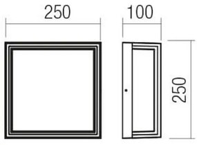 Redo 90565 - LED Venkovní nástěnné svítidlo QUADRIS LED/20W/230V IP54 antracit