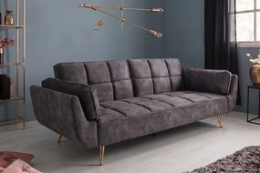 Designová rozkládací pohovka Bailey 215 cm tmavě šedý samet