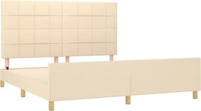 Rám postele bez matrace krémový 160 x 200 cm textil 3125070