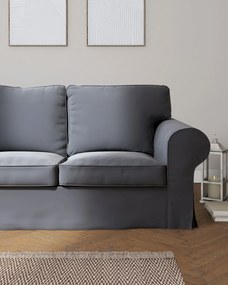 Potah na pohovku IKEA Ektorp 3-místná rozkládací, NOVÝ MODEL 2013 barva šedá látka lesklé, sametová
