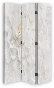 Ozdobný paraván Bílé květy Příroda - 110x170 cm, třídílný, klasický paraván