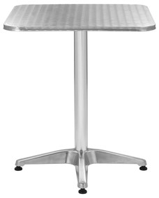 vidaXL Zahradní stůl stříbrný 60 x 60 x 70 cm hliník
